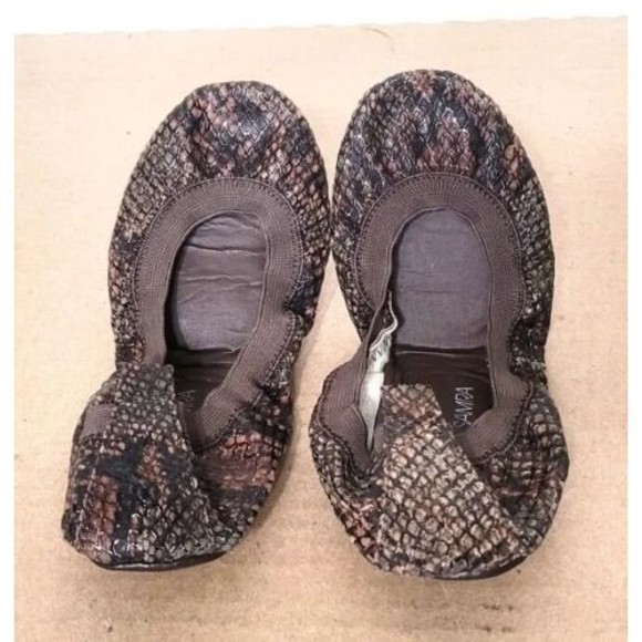 Yosi Samra | Shoes | Yosi Samra Brown Snakeskin Print Foldable Ballet ...